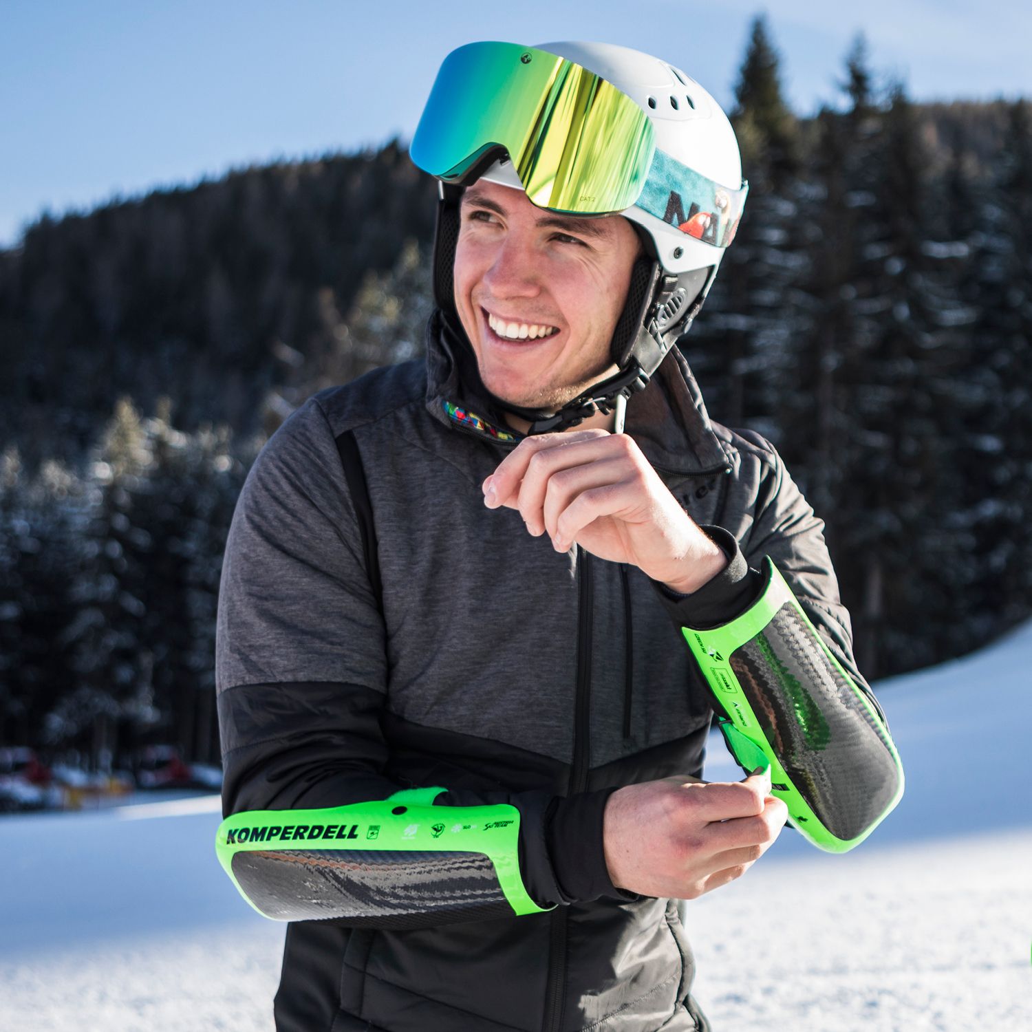 Carbon elbow protection World Cup advanced | 48-lime | UNI | K6537-48-UNI